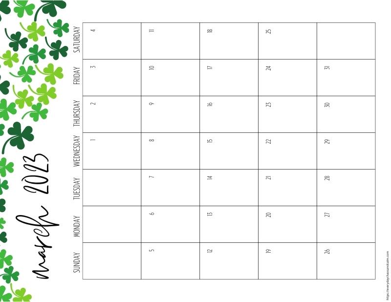 Free Printable March 2023 Calendars